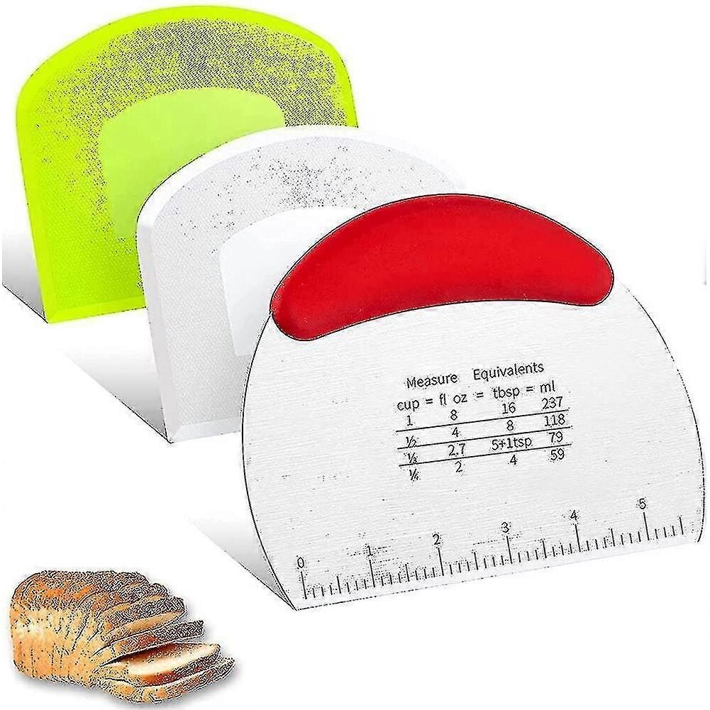 1 Stainless Steel Dough Cutter + 2 Plastic Spatulas Baking Dough ...