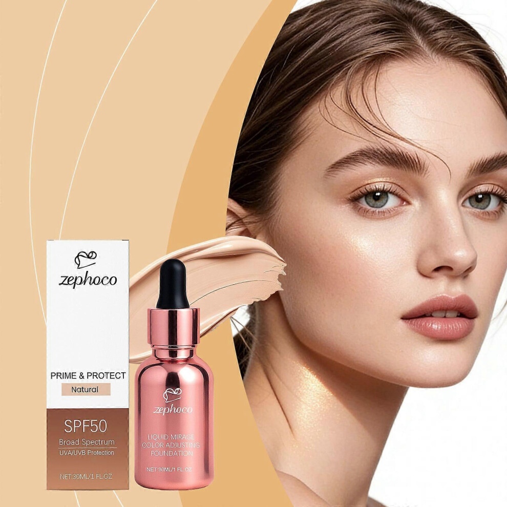 Zephoco Natural Color Changing Foundation Liquid - Lightweight ...