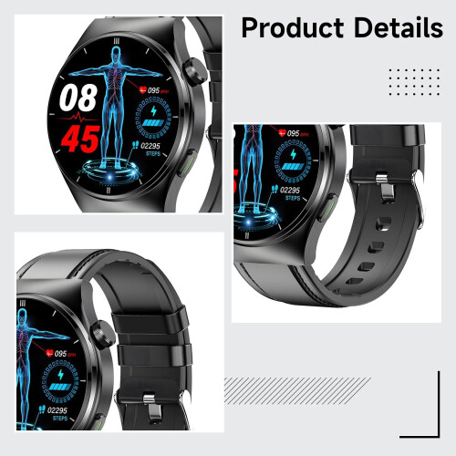 (Black2) Fitness Tracker Smart Watch for Men, Black, with Calling ...