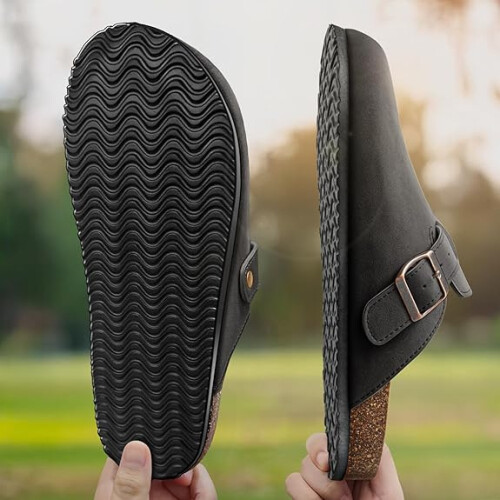 (Black Brown, 45-46) Nya 2026 Unisex Korksula Slip-On Träsko Sandaler ...