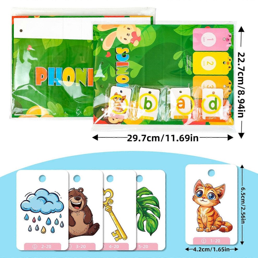 Cartes de phonétique illustrées de dessins animés, 80 cartes flash pour ...