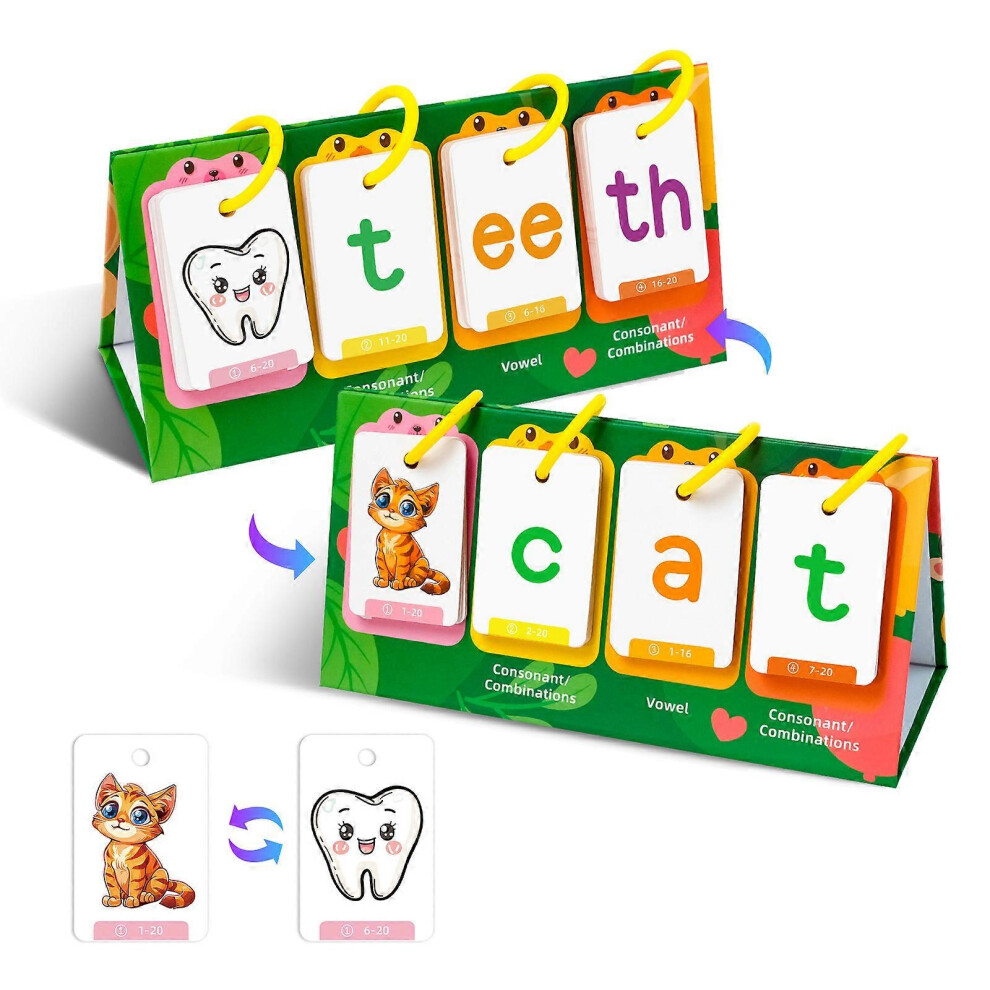Cartes de phonétique illustrées de dessins animés, 80 cartes flash pour ...