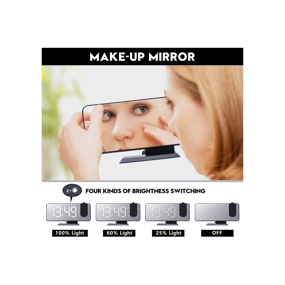 Ceiling Projection Alarm Clock, LED Mirror Projection Model, 2 Snooze ...
