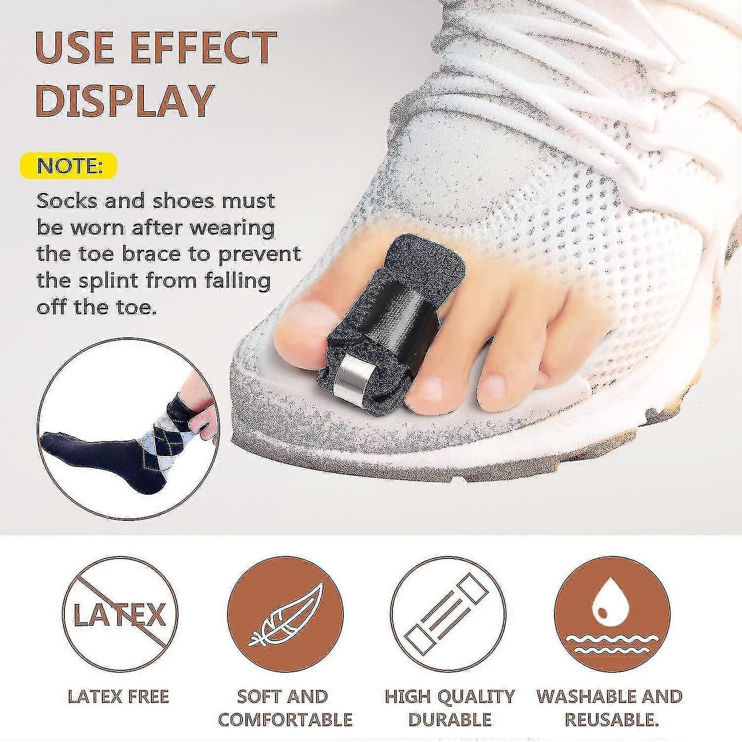 2pcs Toe Splint, Toe Corrector Brace, Toe Straightener for Hammer Toe ...