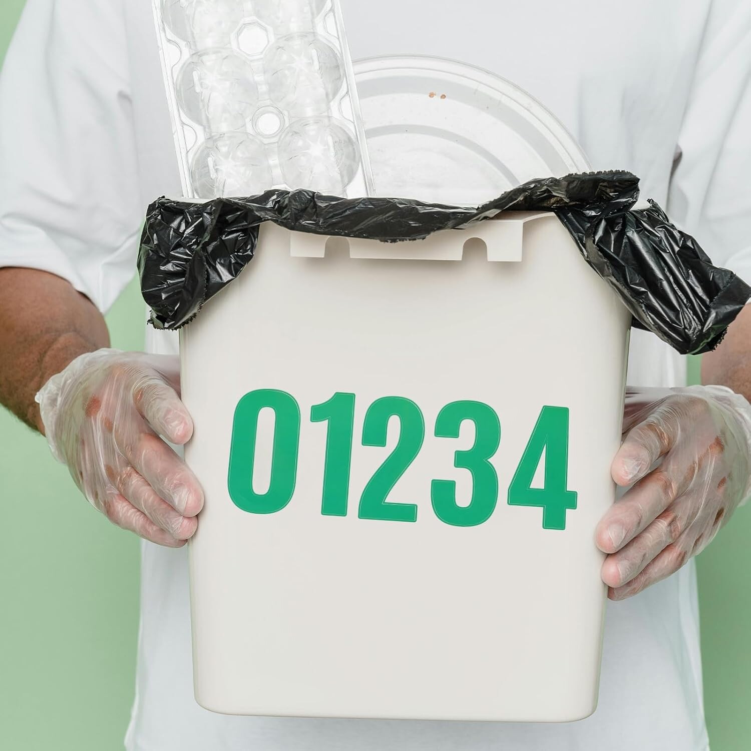 4 Sheets Number Stickers for Trash Can and Door, Large Vinyl Adhesive ...
