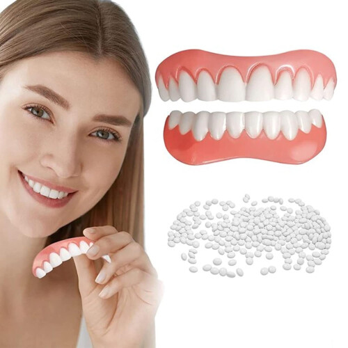 Denti finti temporanei per un aspetto naturale, faccette in silicone ...