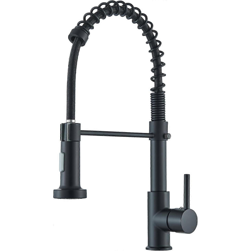Black Kitchen Faucet 360 Swivel Mixer Tap Pull Down Sprayer 2 Spray ...