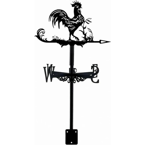 Rooster Weather Vane for Garden, Roof Mount Metal Wind Direction ...