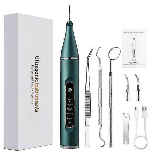(Green) 5-Speed Ultrasonic Scaler, Tooth Scaler,Electric Scaler,Tartar ...