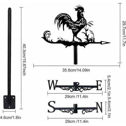 Bandierina segnavento a forma di gallo per giardino, indicatore di ...