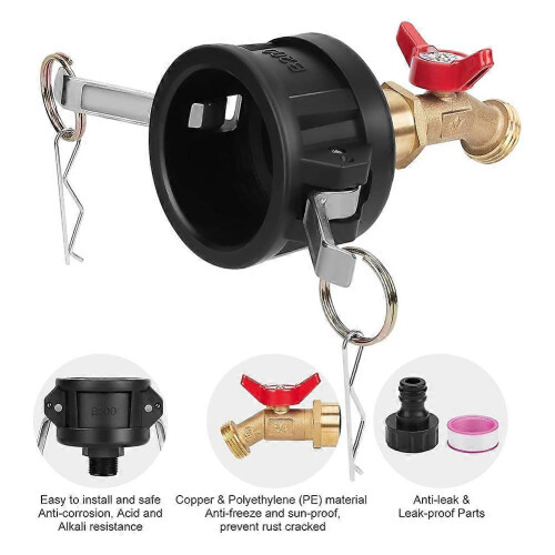 IBC Tote Adapter with 2 Inch Cam Lock for 275-330 Gallon Tanks, Brass ...
