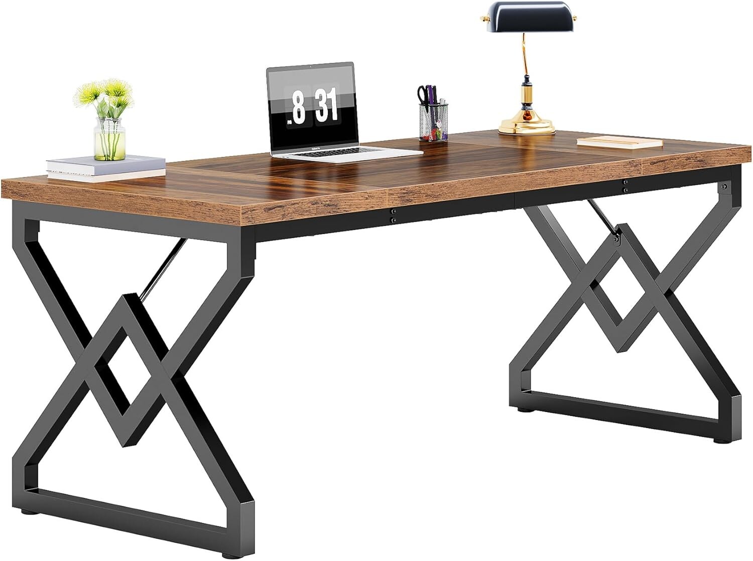 Bureau Tribesigns, 160 x 70 x 75 cm, grand bureau d'ordinateur avec ...