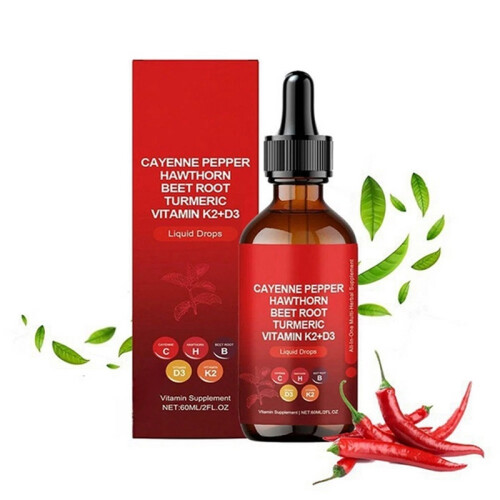 (2PCS) Cayenne Pepper Liquid Drops - All-in-One with Hawthorn, Beet ...