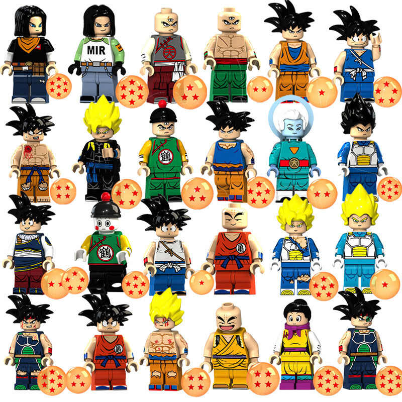 (24pcs) Dragon Ball Minifigures Cartoon Character Building Blocks Fit ...