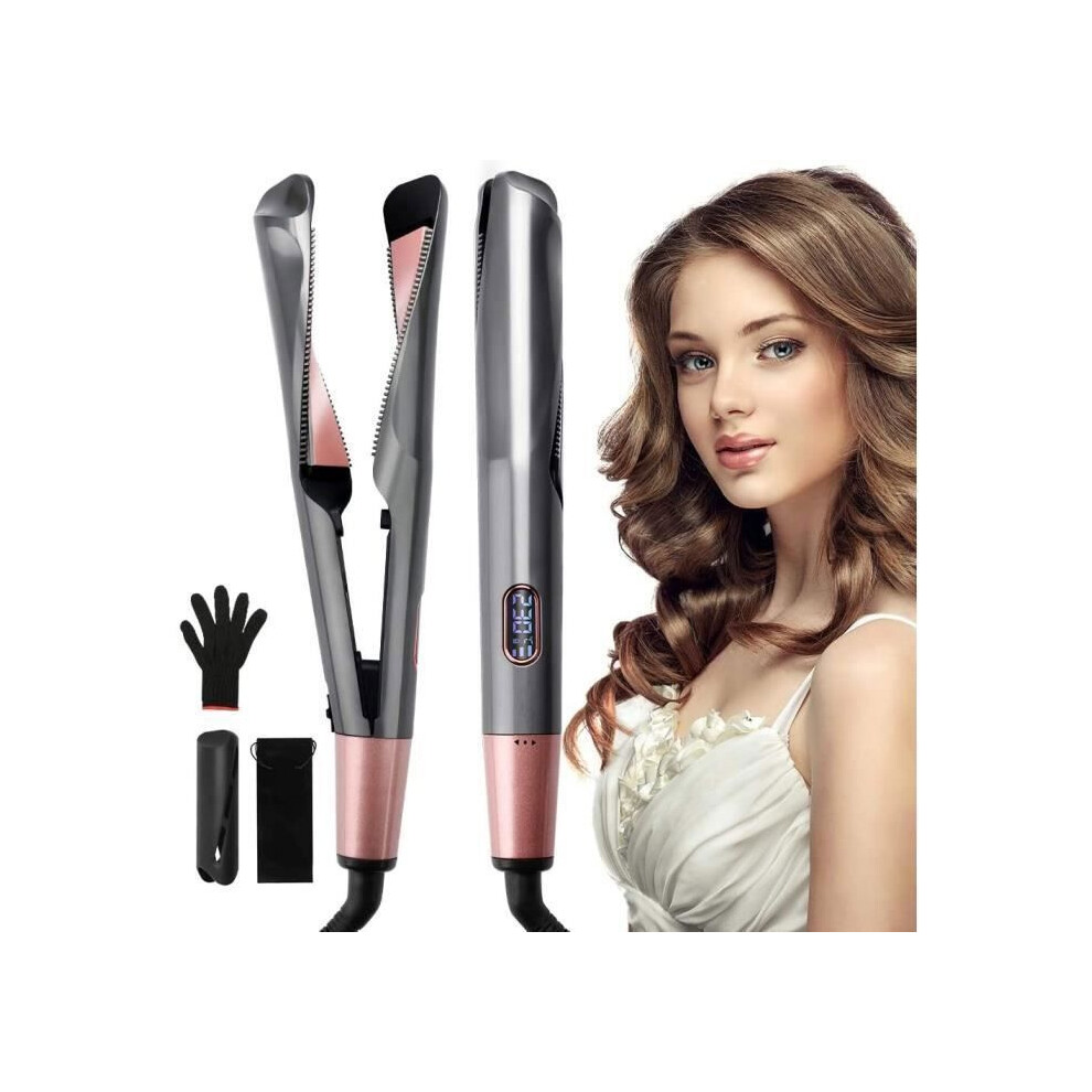 Ceramic Hair Straightener and Curler with Temperature Control, Multi ...