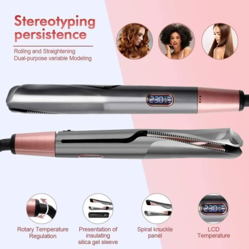 Ceramic Hair Straightener and Curler with Temperature Control, Multi ...