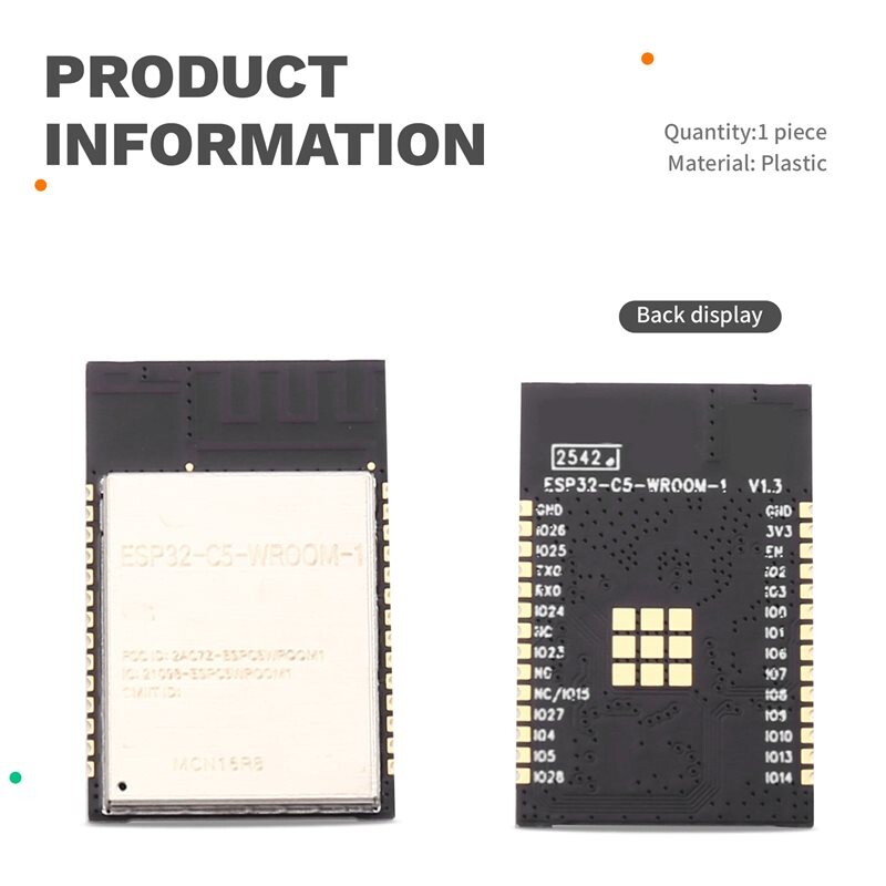 ESP32-C5-WROOM-1 Modul 2,4 & 5 GHz Dualband Wi-Fi 6+BLE 5 Kompaktmodul ...
