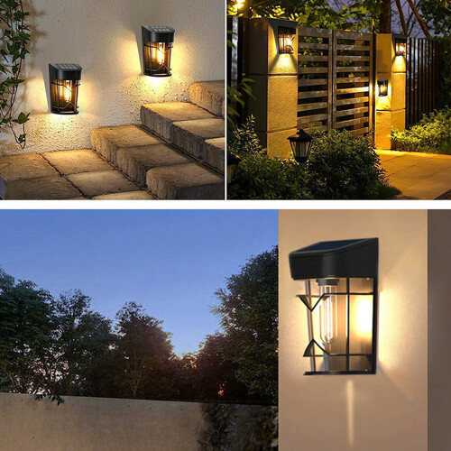 Solar Powered LED Outdoor Wall Lights 2 Pack, Waterproof Up & Down ...