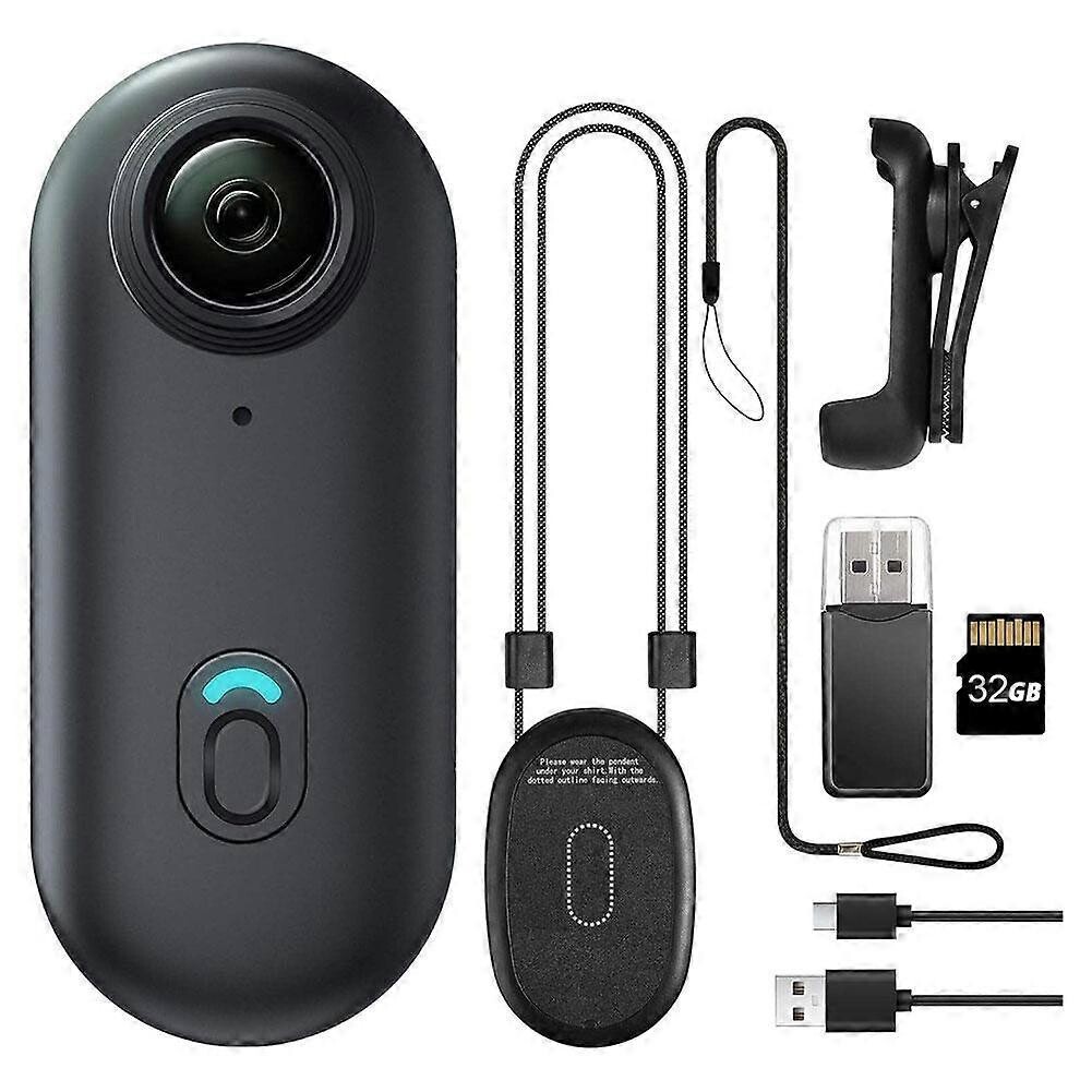 (Black with 32GB USB) 4K Thumb Action Camera, Tiny Size, Mount Anywhere ...
