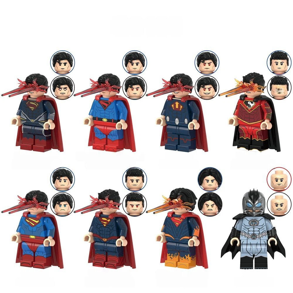 (8pcs-B) DC Superhero Minifigures Superman Batman Joker Robin Building ...