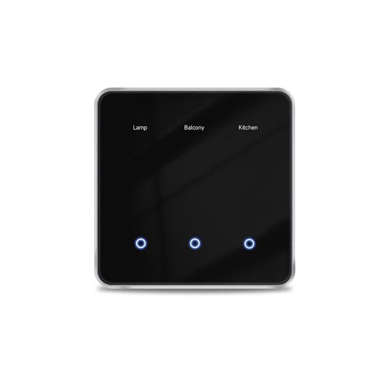 Interruptor de Luz Inteligente Zigbee DIY com Painel de Toque Preto ...