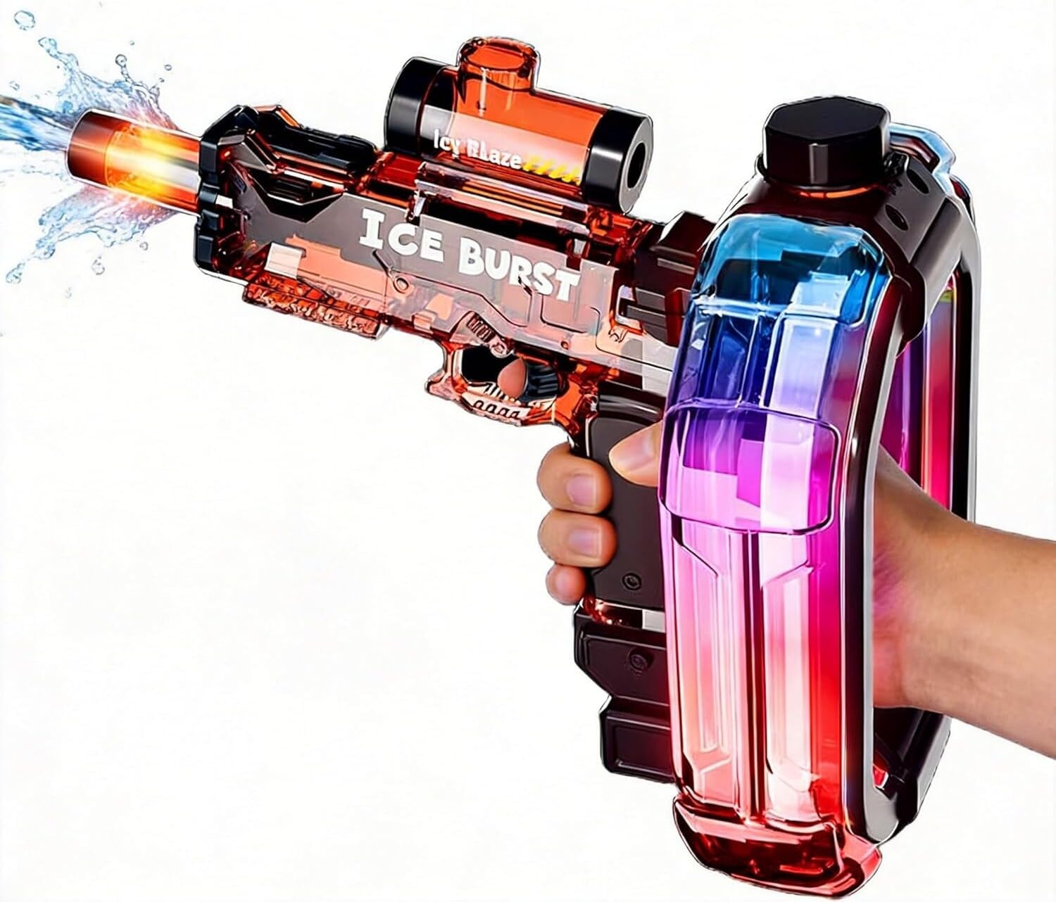 (F-red, -) Elektrisk vannpistol leketøy, munningsblits, 400ML tank ...