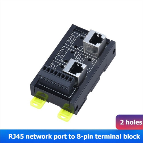 RJ45 Network Port Terminal Block DIN Rail Mount to 8pin 2 Hole Hub ...