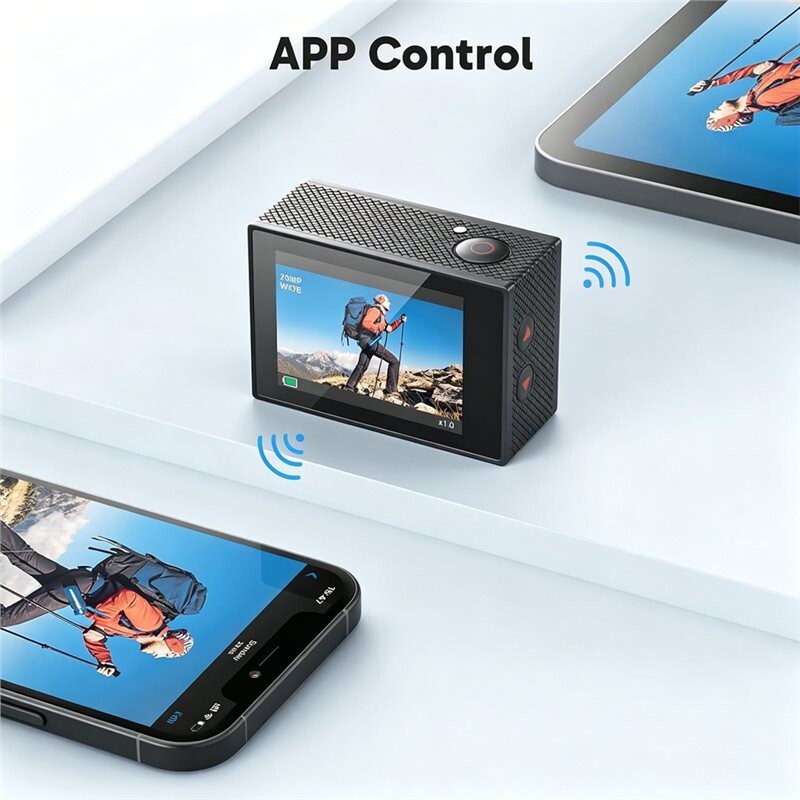 EK7000 4K30FPS 20MP WiFi Action Camera Waterproof Underwater Camera ...