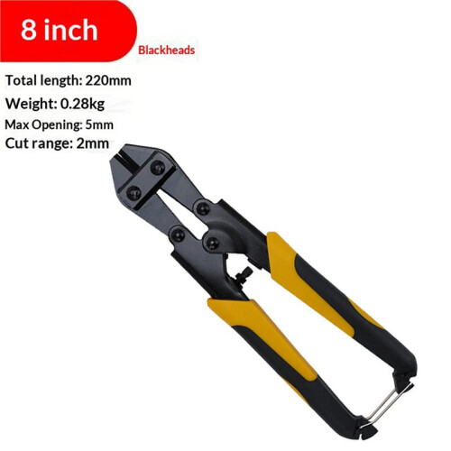 8-Inch Bolt Cutter - Croppers for Steel Cable, Chain, and Padlock ...