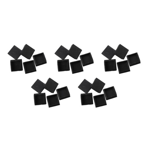 25 Pcs Plastic Square Blanking End Caps Tubing Tube Inserts 50mm x 50mm ...