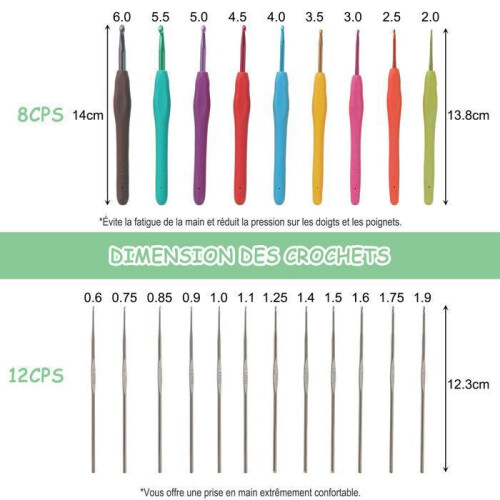 Adult Beginner Crochet Kit, 58-Piece Ergonomic Crochet Hook and ...
