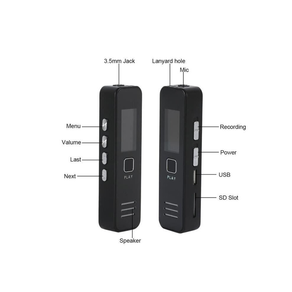 Mini dictaphone numérique compact, enregistreur vocal, autonomie de 20 ...