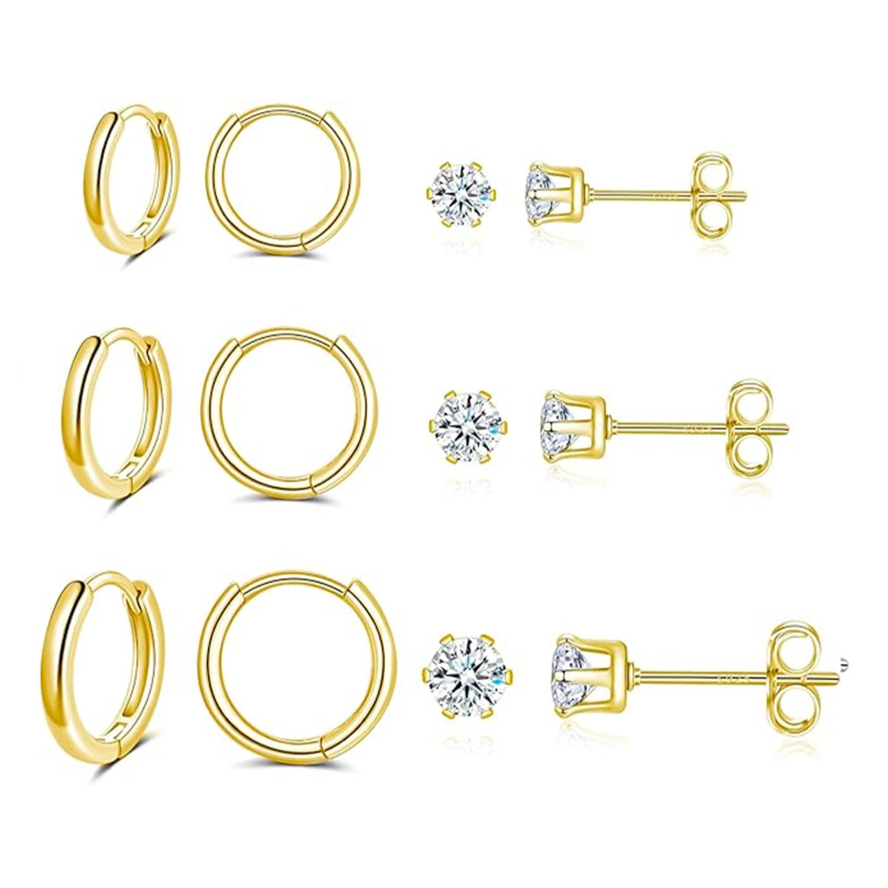(Steel color round cake style) Popular Stainless Steel Earring Set, 6 ...