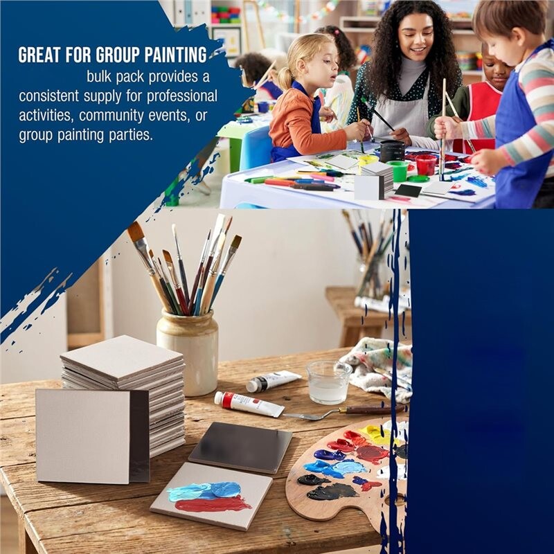 Magnetic Canvas Panels, 50 Pieces Per Pack, 7.5x7.5cm, Small Canvases ...