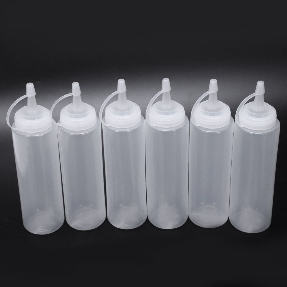12X Clear White Plastic Squeeze Sauce Ketchup Cruet Oil Bottles 8OZ on ...