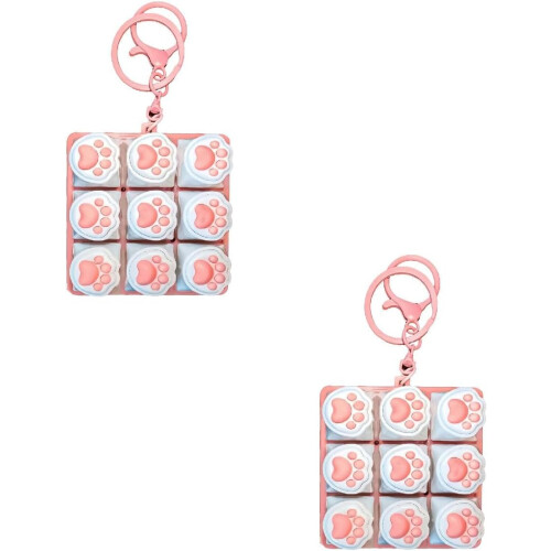 (Pink_2pcs, -) Chaveiro Teclado Gato, Clicker Fidget Barulhento, Para ...