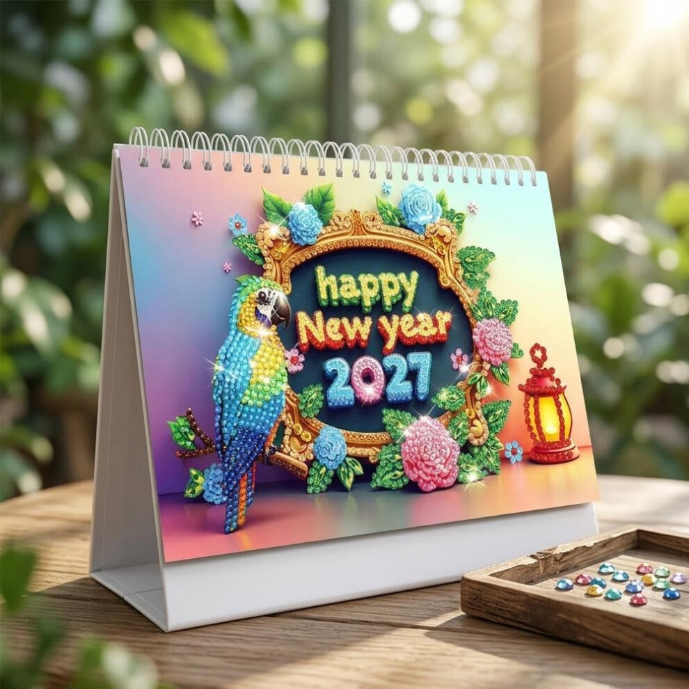 (Green, Large) Calendar birou diamant 2027 floral on OnBuy