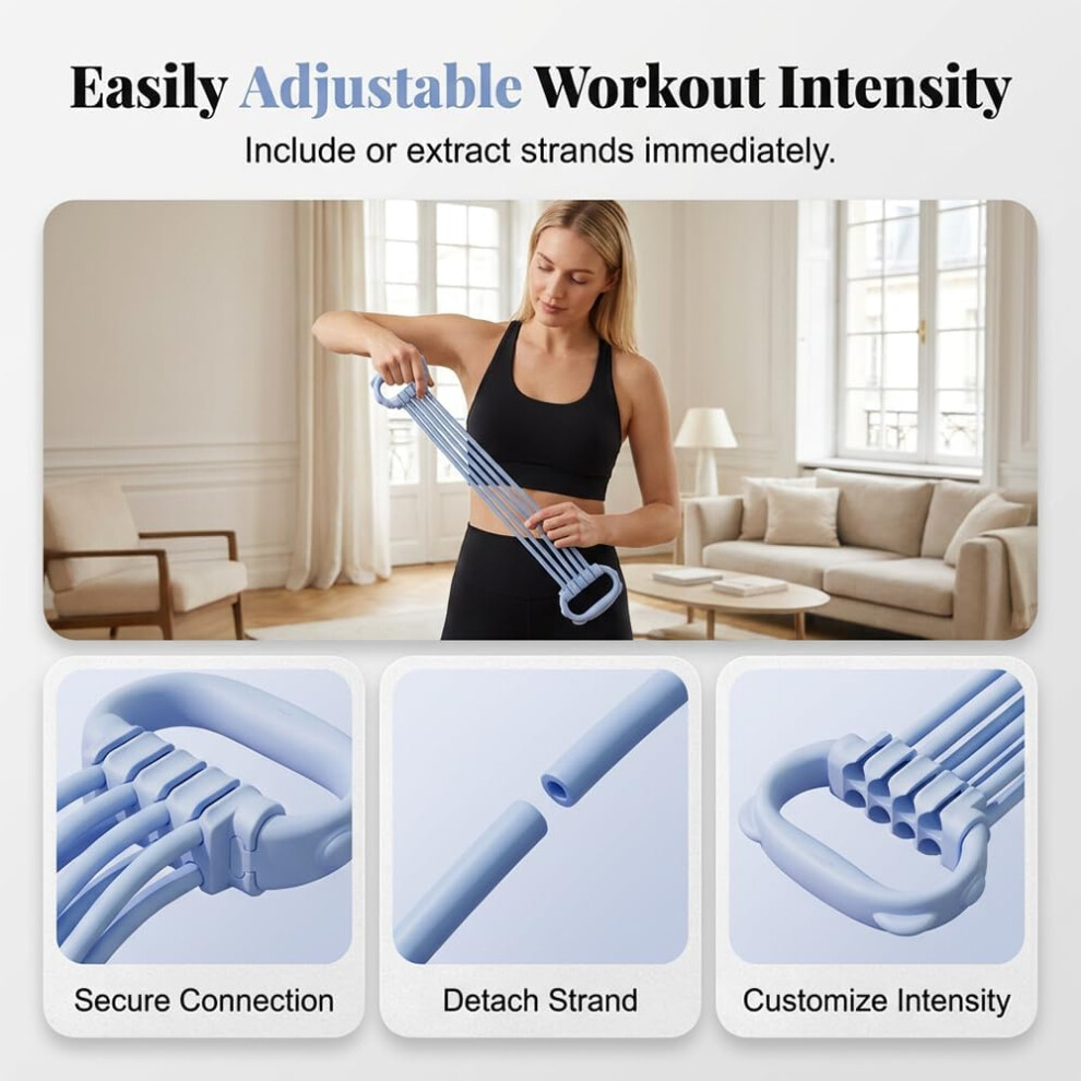 (Purple, -) Adjustable Resistance Bands – 8 Tube 15–120 LBS Heavy Duty ...