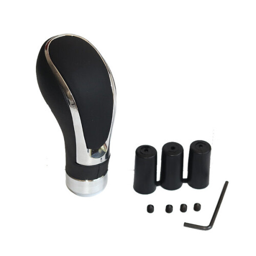 Pomo de palanca de cambios cromado y de cuero para Honda Ford Jeep ...
