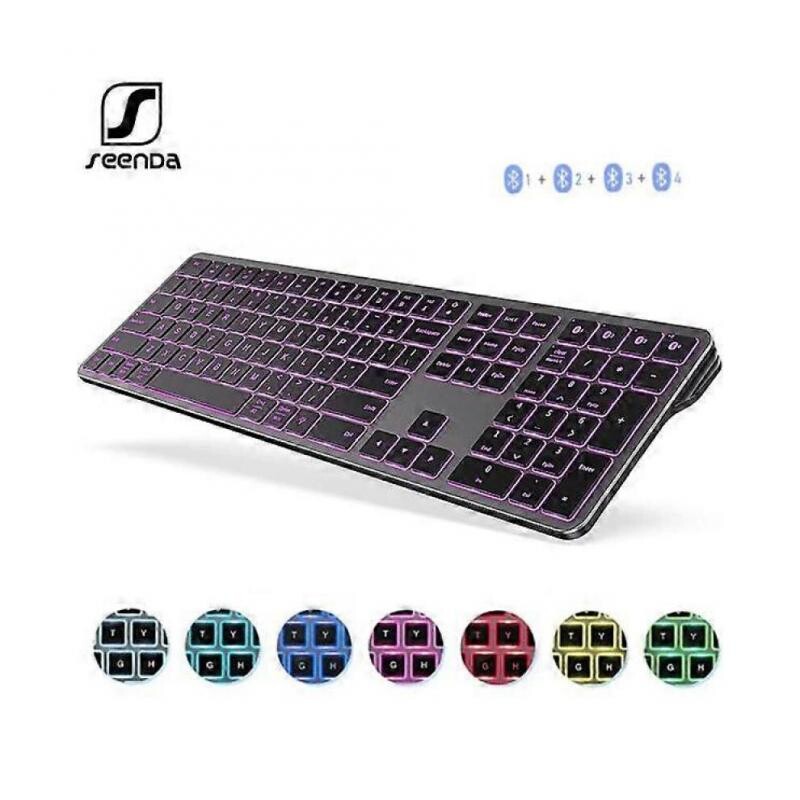 SeenDa Backlit Bluetooth Keyboard Multi-Device Rechargeable Keyboard ...