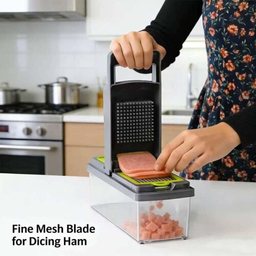 15-in-1 Food Processor, One-Push System Pro Mandoline Slicer, Gray, for ...