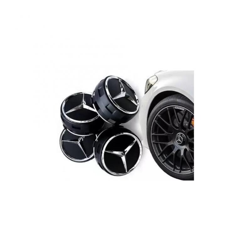 4 x NEW Star Mercedes-Benz Alloy Wheel Centre Cap fat shape High Foot ...