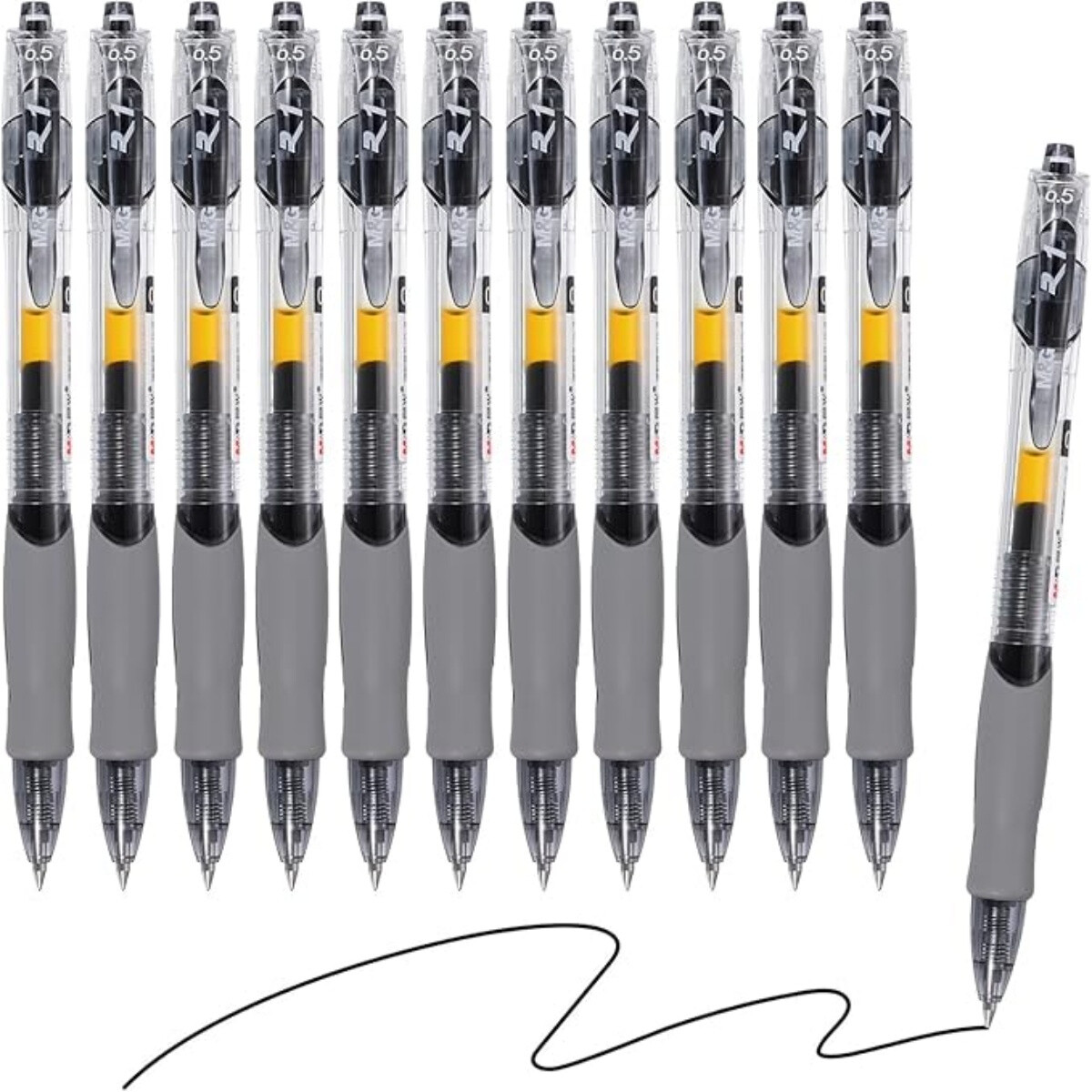 Stylo à bille gel à pointe moyenne 0,5 mm, séchage rapide, encre gel ...