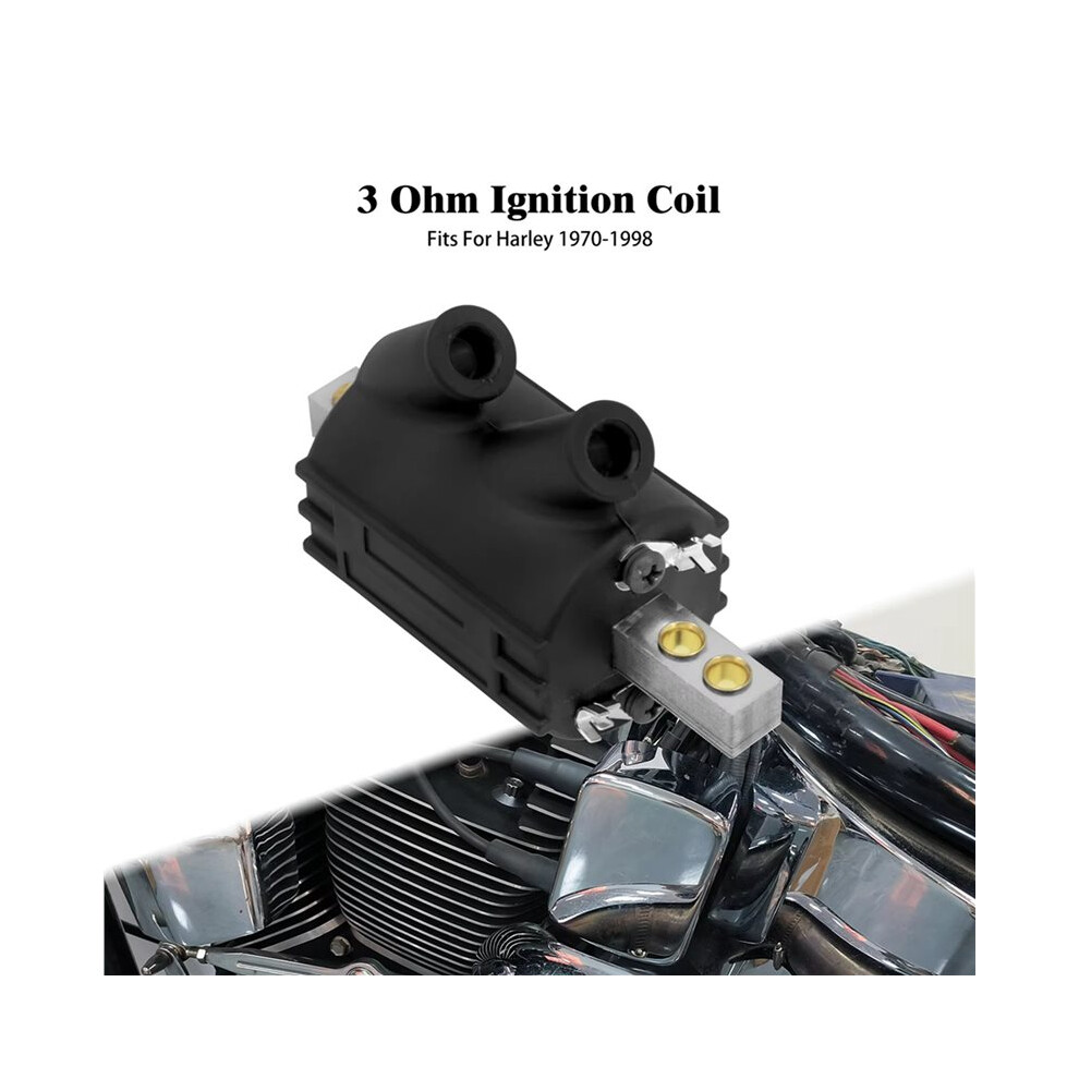 2x 3 Ohm Ignition Coil Dual Fire 12v Output For Twin 1970 98 Touring