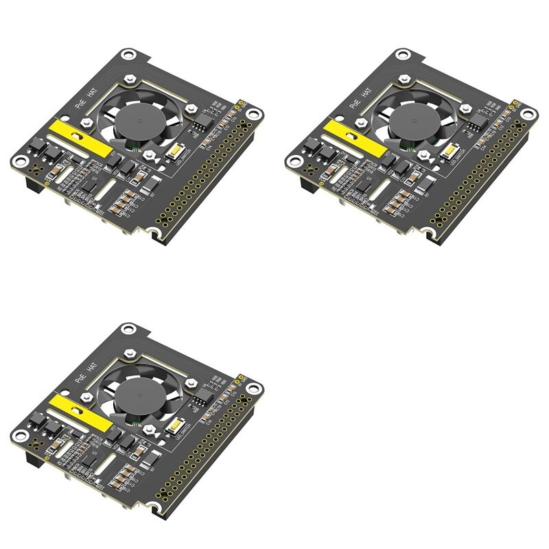 3X PoE HAT for Raspberry Pi 5 with Cooling Fan/Computer Module 5, with ...