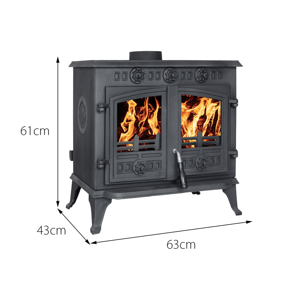Royal Fire 10kW Cast Iron Wood and Charcoal Burning Stove on OnBuy