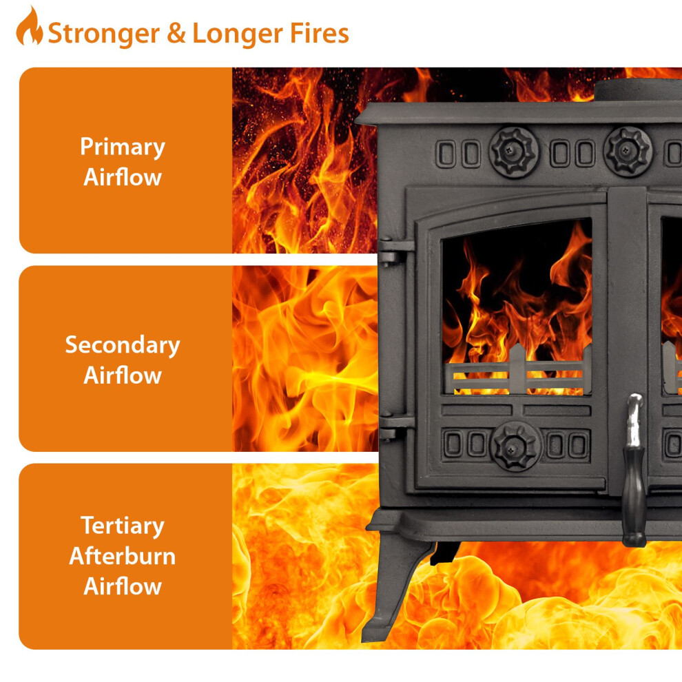 Royal Fire 10kW Cast Iron Wood and Charcoal Burning Stove on OnBuy