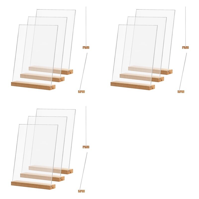 Acrylic Sign Holder,12 Pack, 8.5X11 Inches, L/T Shape Clear Acrylic ...