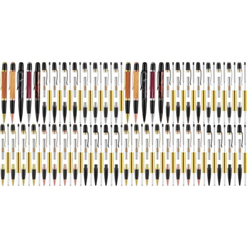 40 Pack Woodturning Pen Kit Twist Ballpoint Pen Kit with Refill Copper ...