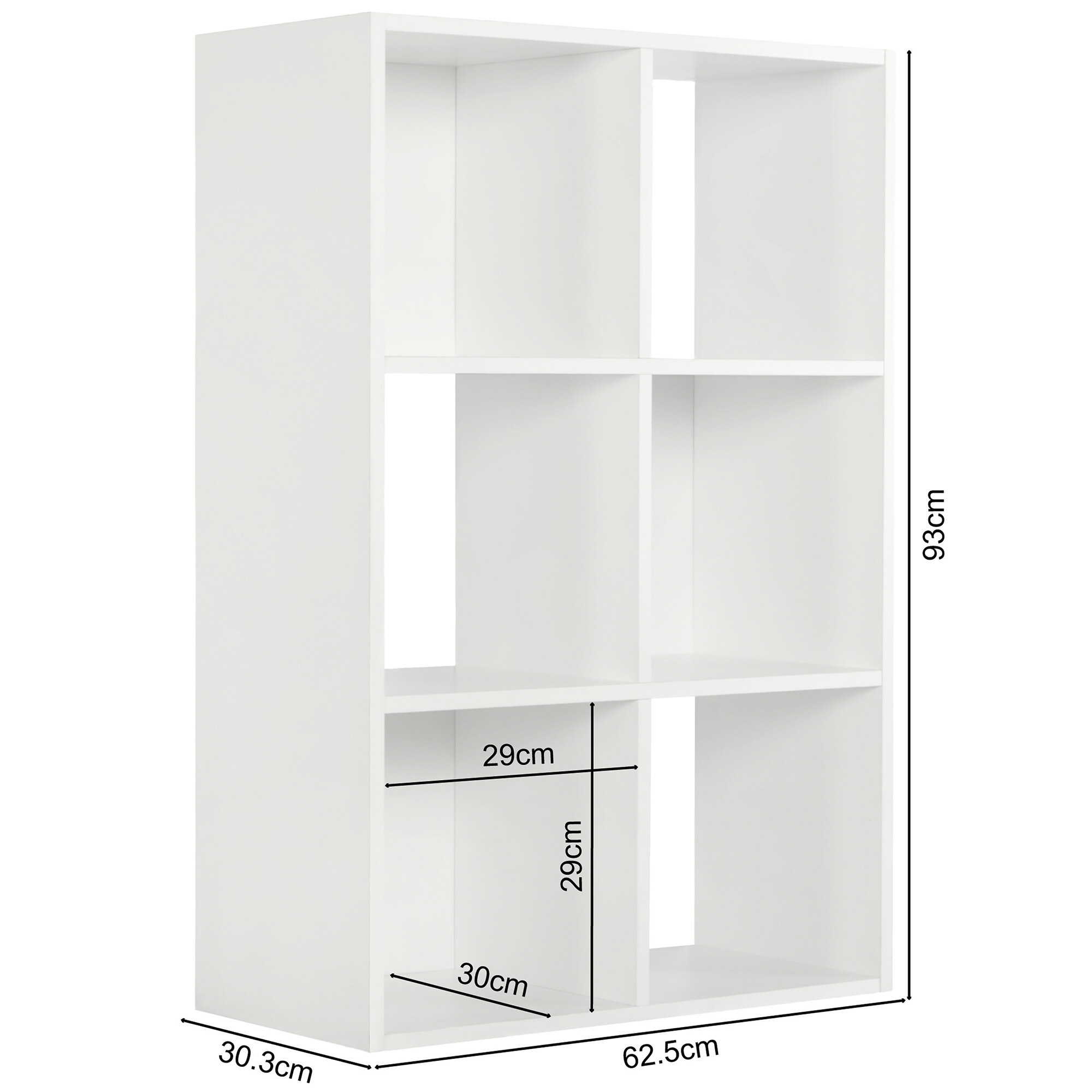 (White + No Drawers) Charles Jacobs White 6 Cube Open Book Shelf ...